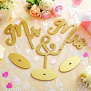 3 Pieces Mr and Mrs Sign for Wedding Table Wooden Letters Vintage Rustic Mr and Mrs Sign Gold Standing Mr and Mrs Letters for Sweetheart Table Photo Props