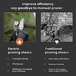 Anbull Electric Pruning Shears, Professional Cordless Electric Pruning Shears Pruner with 2PCS Backup Rechargeable 2Ah Lithium Battery Powered Tree Branch Pruner - 1.2inch (30mm) Cutting Diameter
