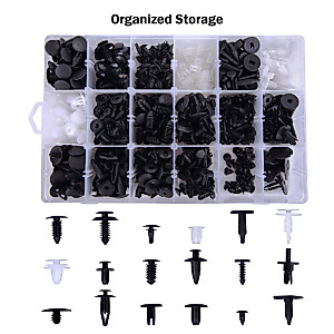 Car Retainer Clips, 415pcs Plastic Fasteners Kit with Fastener Remover, 18 Most Popular Sizes Auto Push Pin Rivets Set for Toyota, GM, Ford, Honda, Acura, Chrysler