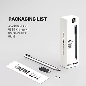 Adonit Dash 4, Multi-Device Stylus for iPad and Touchscreen, Duo Mode Active Digital Pencil with Palm Rejection, Compatible with iPad, iPhone, Android, and More- Graphite Black