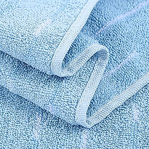 Lngtuy Hand Towels Set of 3, Striped Pattern 100% Cotton Face Towels, Super Soft Highly Absorbent Hand Towel for Bathroom (13.5 x 29 Inch)