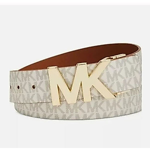 Michael Kors Signature Reversible Buckle 558732 Belt (Vanilla, Large)