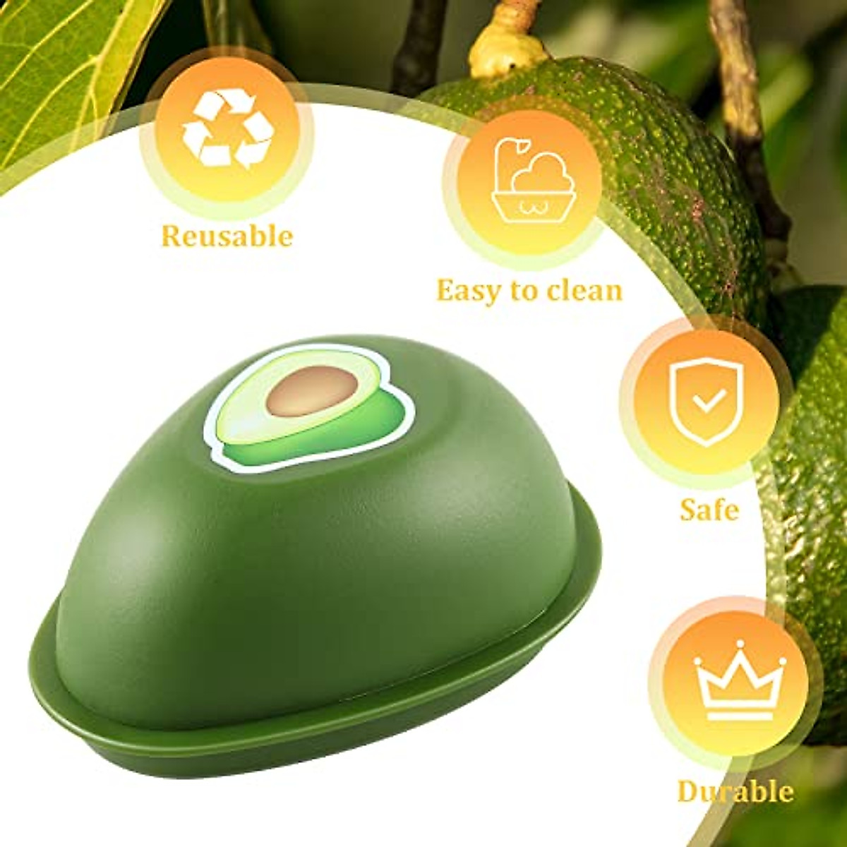 Avocado Storage Containers, Reusable Avocado Keeper for Refrigerator, Individual Avocado Saver Holder Organizer for Fridge to Keep Avocado Fresh