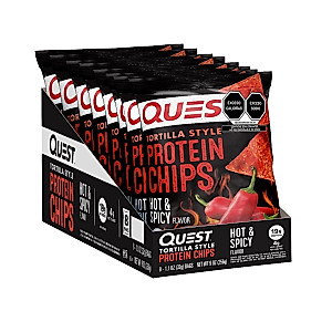 Quest Tortilla Style Protein Chips - Hot & Spicy (8 Bags)