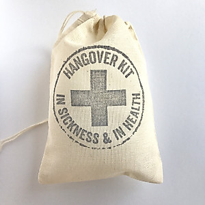 10 Navy Hangover Kit Bags | Bachelorette Favor Bags Wedding Welcome Survival Recovery Party Bag Muslin Gift Groomsmen Bachelor Bridesmaid Bridal