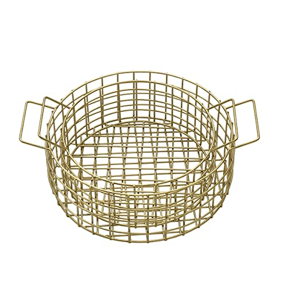 Gourmet Basics by Mikasa Kendall Set of 2 Storage Baskets, 12.5-Inch and 14.5-Inch, Gold