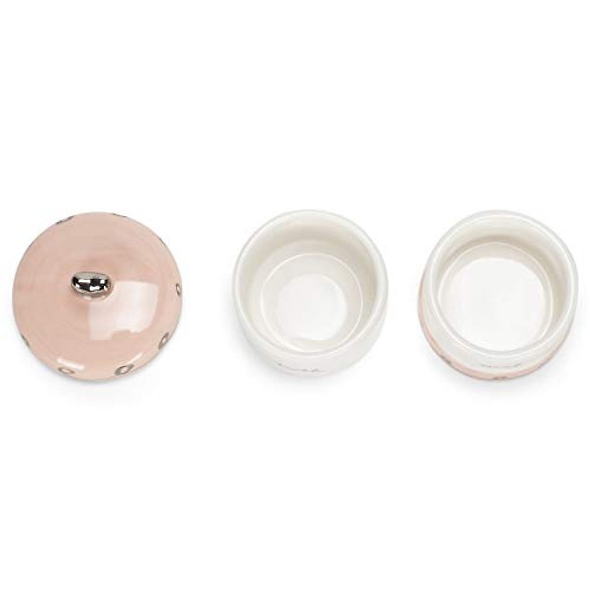 Baby Tooth and Curl Metallic Pink 3.5 x 2.5 Glossy Ceramic Keepsake Box