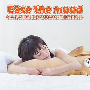 JEROKUMI Long Dog Plush Boby Pillow - 26” Cute Dog Body Pillow Kawaii Dog Plushie, Long Dog Plush Hugging Body Pillow for Kids Birthday Gifts for Girls and Boys (Labrador Plush)