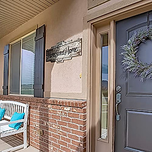 Jetec Home Sweet Home Sign, Rustic Wood , Large Farmhouse Home Plaque Wall Hanging Wooden Sign for Bedroom, Living Room, Wall, Wedding Decor (Gray)