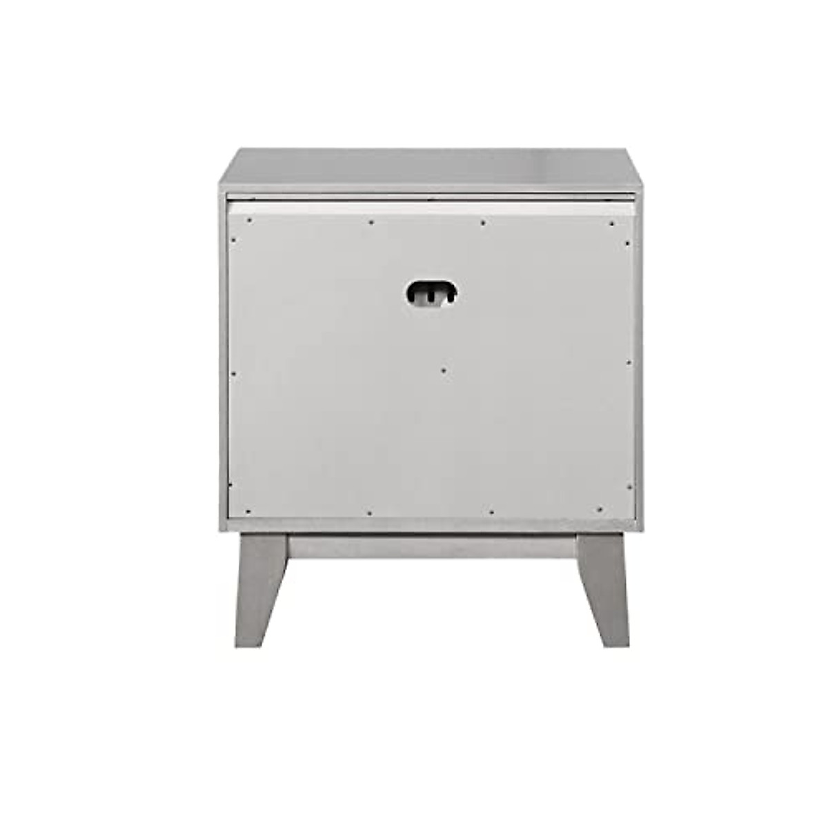 Coaster Furniture Leighton Modern Glam 2 Drawer Nightstand Bedroom Bedside Table Storage Drawers Mirrored Frame Metallic Mercury Silver 204922