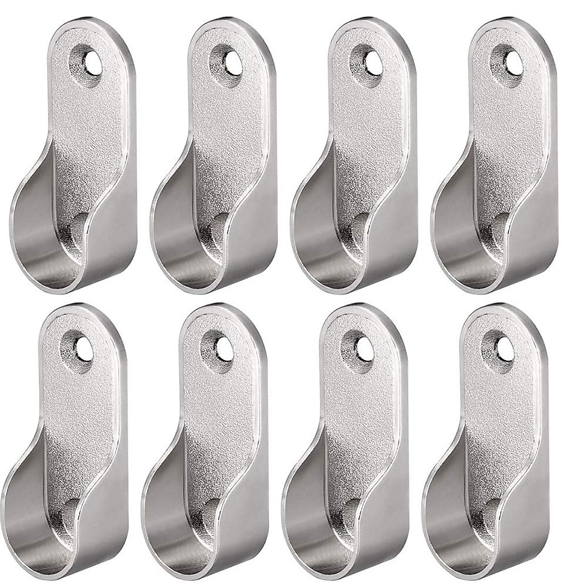 Eyech 40pcs Zinc Alloy Hardware Oval Closet Rod End Supports 16mm x 30mm Wardrobe Flange Bracket Holder