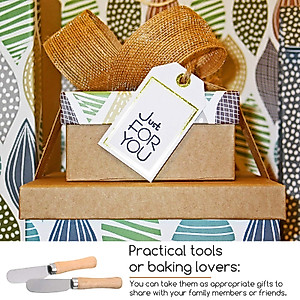 Butter Spreader Knife 4.5 Inch Wide Blade Stainless Steel Knife with Wood Handle Multipurpose Cheese Butter Spreader Knives for Kitchen Birthday Wedding Christmas(25 Pieces)