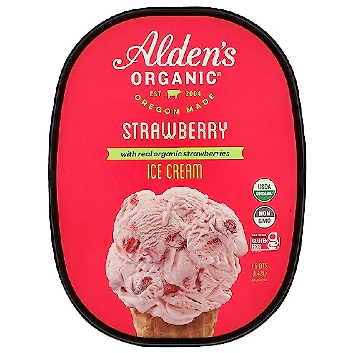 Alden's, Organic Strawberry Ice Cream, 48 oz (Frozen)