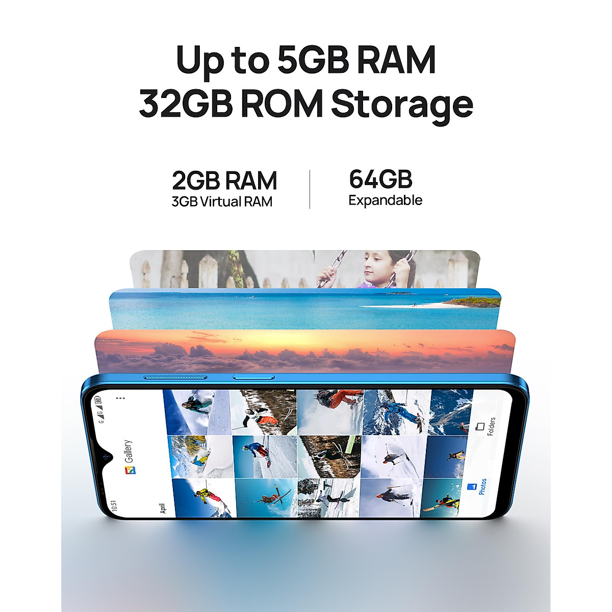 Ulefone Unlocked Phone, Note 15 Android Phones, 2GB+32GB, 6.22" IPS Full-Screen, 4000mAh Battery, 8MP AI Camera, Triple Card Slots, Dual 3G Cell Phone Unlocked, Face Recognition, Type C- Blue