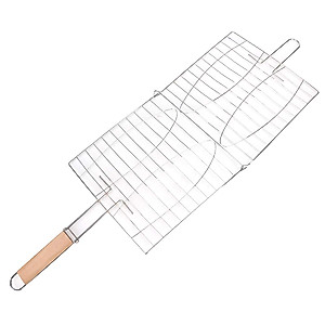 Grill Basket,Stainl Steel Rolling Grilling Baskets,Non-Stick Handle BBQ Net Barbecue Mesh for Outdoor Grilling,Fish Meat Grill Basket for BBQ Oven