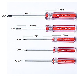 Triwing Screwdriver Set 5 Sizes 1.5mm 2mm 3mm 4mm 5mm, SKZIRI 5in1 3 Point Screwdriver Kit Magnetic Point Y Shaped Tri Point Tip Screwdriver Set