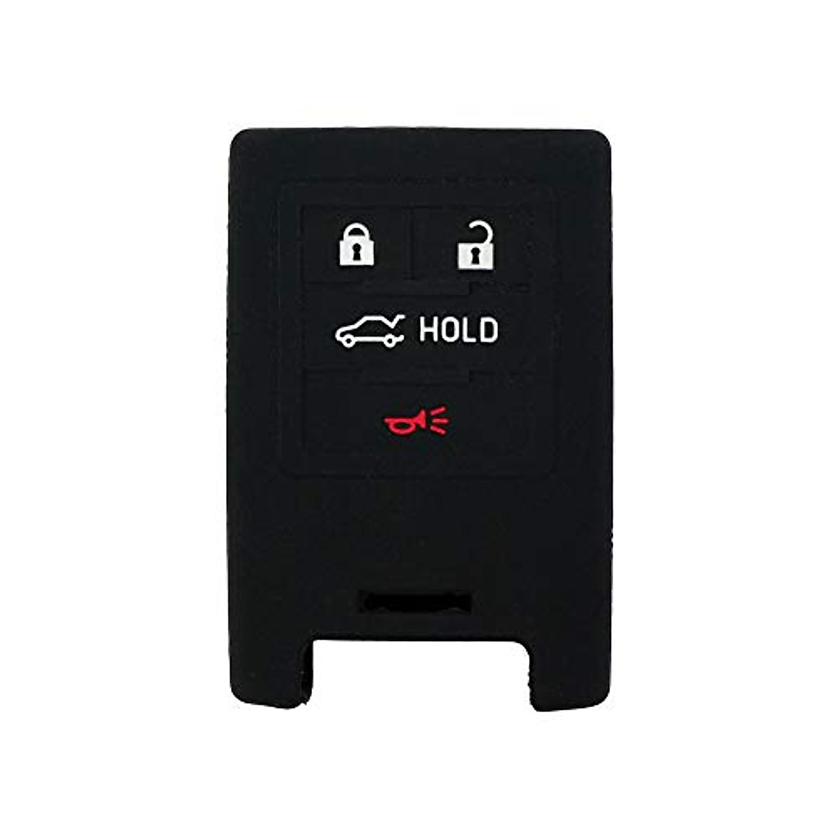SEGADEN Silicone Cover Protector Case Holder Skin Jacket Compatible with CADILLAC CHEVROLET 4 Button Smart Remote Key Fob CV4773 Black