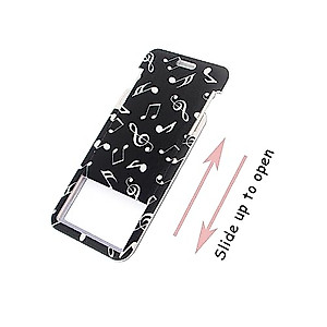 JUDODUCK Black Music Note ID Lanyard with Retractable Badge Holder Clip Detachable Key Card Holder Teacher Lanyard for ID Badges Art School Student Gifts