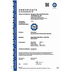 Witproton PV Solar Connector Branch Y T IP68 Waterproof 1000V 1500V Solid Copper Terminal 2 Male 1 Female and 2 Female 1 Male (2to1 Branch Connector)