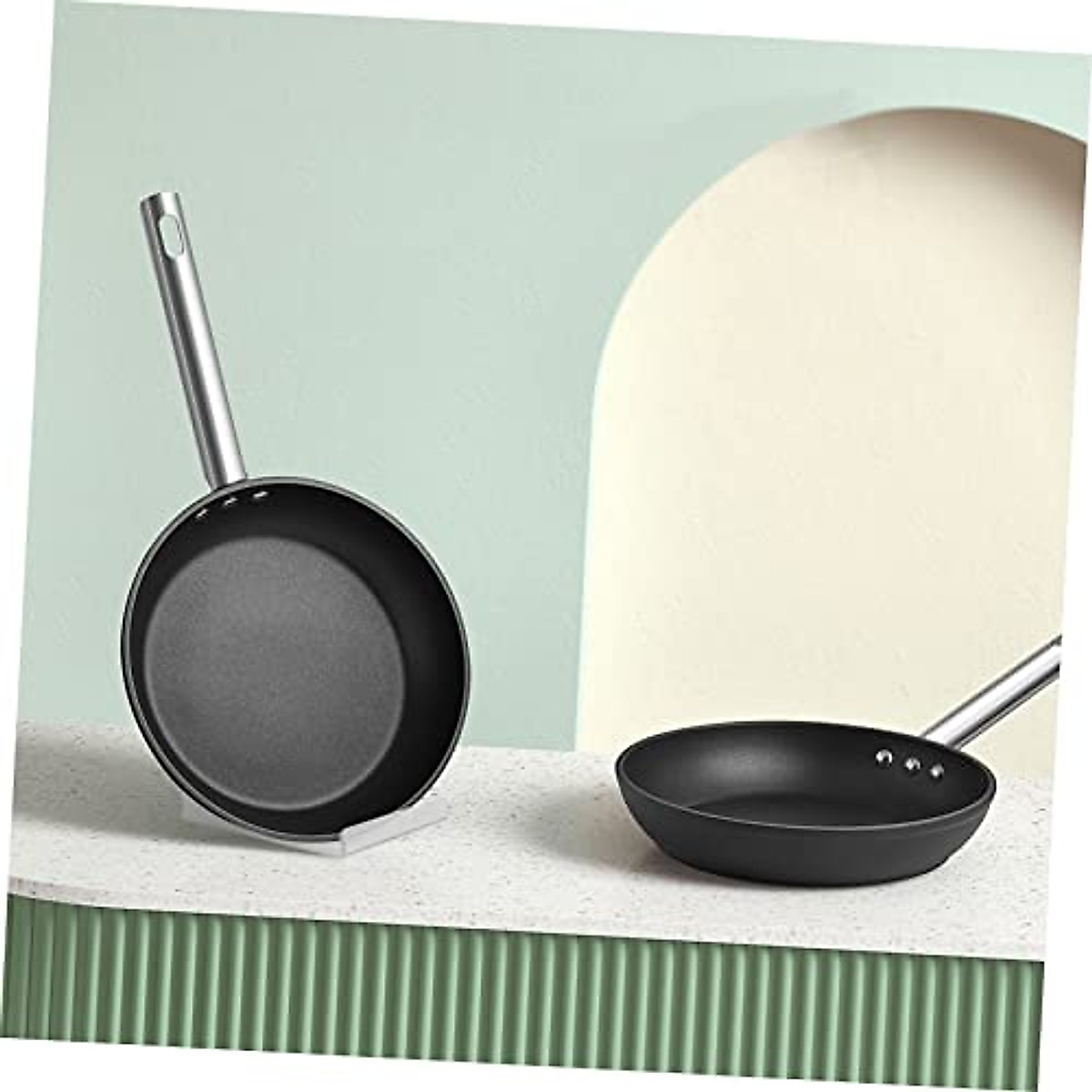 iplusmile 1pc Pot Display Rack Cutting Board Rack Frying Pan Storage Frying Pan Table Stand Plastic Display Stands Plastic Dish Pan Clear Display Stand Frying Pan Display Rack Bracket Simple