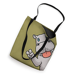 Hippo From Side Peace Sign Hippopotamus Men Women Teens Tote Bag