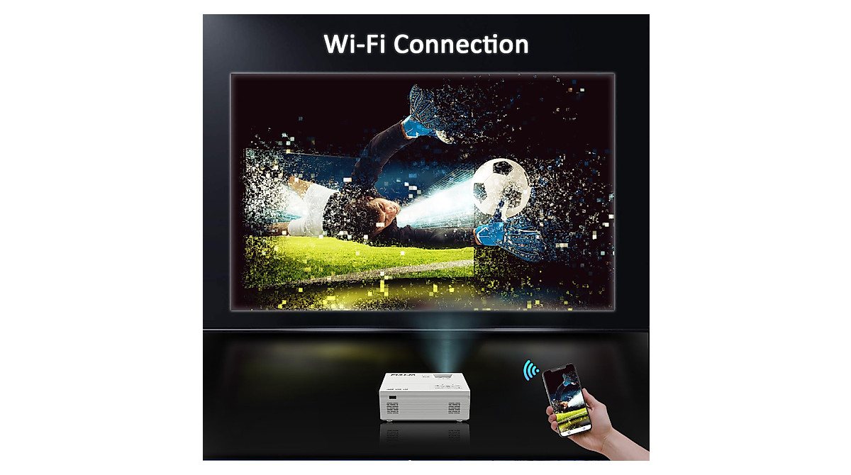 FULLJA WiFi & Bluetooth Mini Projector - HD 1080P