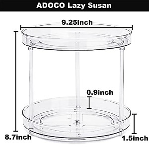 Clear Lazy Susan Turntable Organizer for Cabinet - Kitchen Pantry Organization and Storage