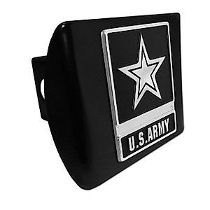 Army (Star) ALL METAL Black Hitch Cover