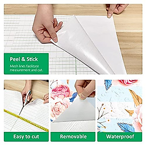 Yullpaper Pink Floral Wallpaper Peel and Stick Wallpaper Floral Contact Paper for Cabinets Walls Shelf Liner Peony Flower Wallpaper Botanical Wallpaper Removable Self Adhesive Wallpaper 17.5"x80"