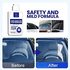 Car Glass Oil Film Remover Cleaner, Water Spot Remover for Auto and Home Eliminate Watermarks, Rain Stains, Bird Stains, Shellac, Oil Stains (2 Set)