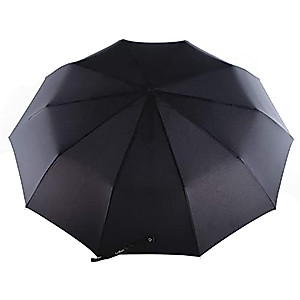LeRain Auto Windproof Travel Umbrella - Compact, Lightweight, and Portable - Strong Umbrella for Wind and Rain - Non-Rebound umbrella Retracting Device for Men and Women - Upgraded for 2023 (Black)