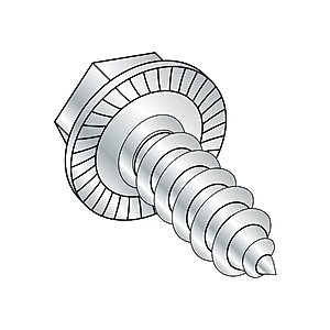 Small Parts 3116ABWS Steel Sheet Metal Screw, Zinc Plated, Serrated Hex Washer Head, Hex Drive, Type AB, 5/16"-12 Thread Size, 1" Length (Pack of 10)
