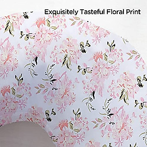 Little Grape Land Nursing Pillow Covers for Baby Girl, Soft Removable Covers Breathable for Breastfeeding Pillows, 2 Pack Nursing Pillow Cases Fit Standard Nursing Pillows (Floral & Butterfly)