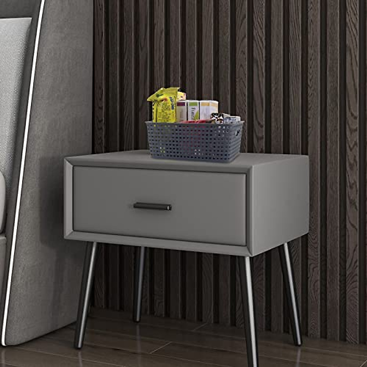 CadineUS 4-Pack Plastic Storage Baskets, Woven Storage Basket Bins