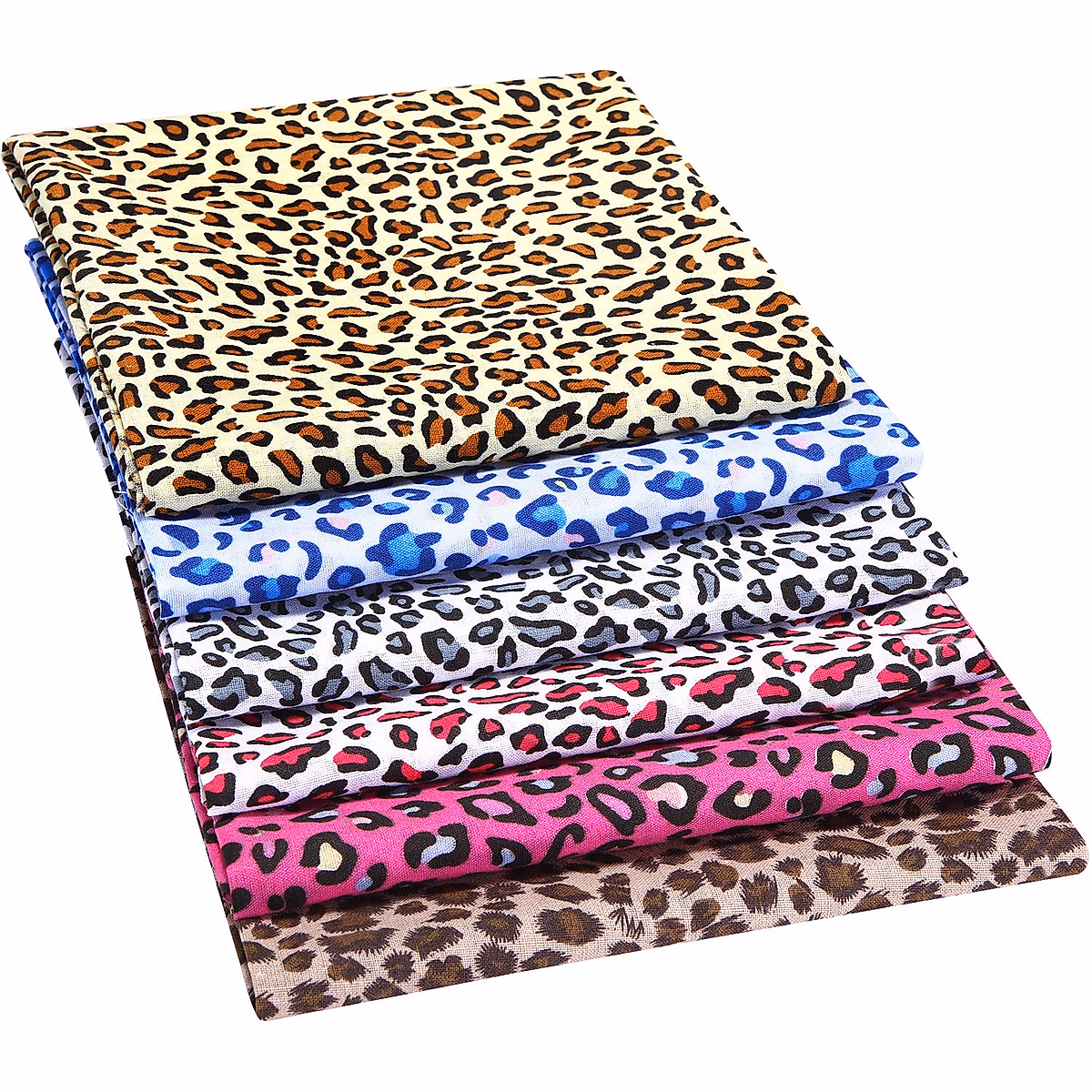 6 Pieces 19 x 19 Inch Leopard Print Fabric Animal Leopard Quilting Fabric Cotton Patchwork Squares Bundle Sewing Craft Fabric for Handmade Craft Making Supplies
