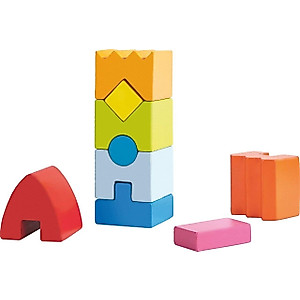HABA Rainbow Rocket 9 Piece Wooden Stacking Play Set for Ages 1 and Up