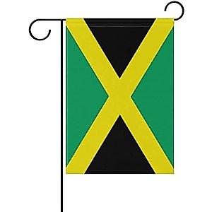 Mflagperft Jamaica Garden Flags 12 x 18 Inches Double Sided Vivid Color and Fade Proof Small Jamaican Yard Flags for Indoor and Outdoor Decorations (Jamaica)