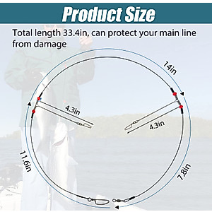 YOTO Fishing Tackle Leaders,Hi-Low Rig,Double Arms Saltwater Stainless Steel Leader with Swivels,High-Strength Fish Wire Gear Equipment, Fishing Gift