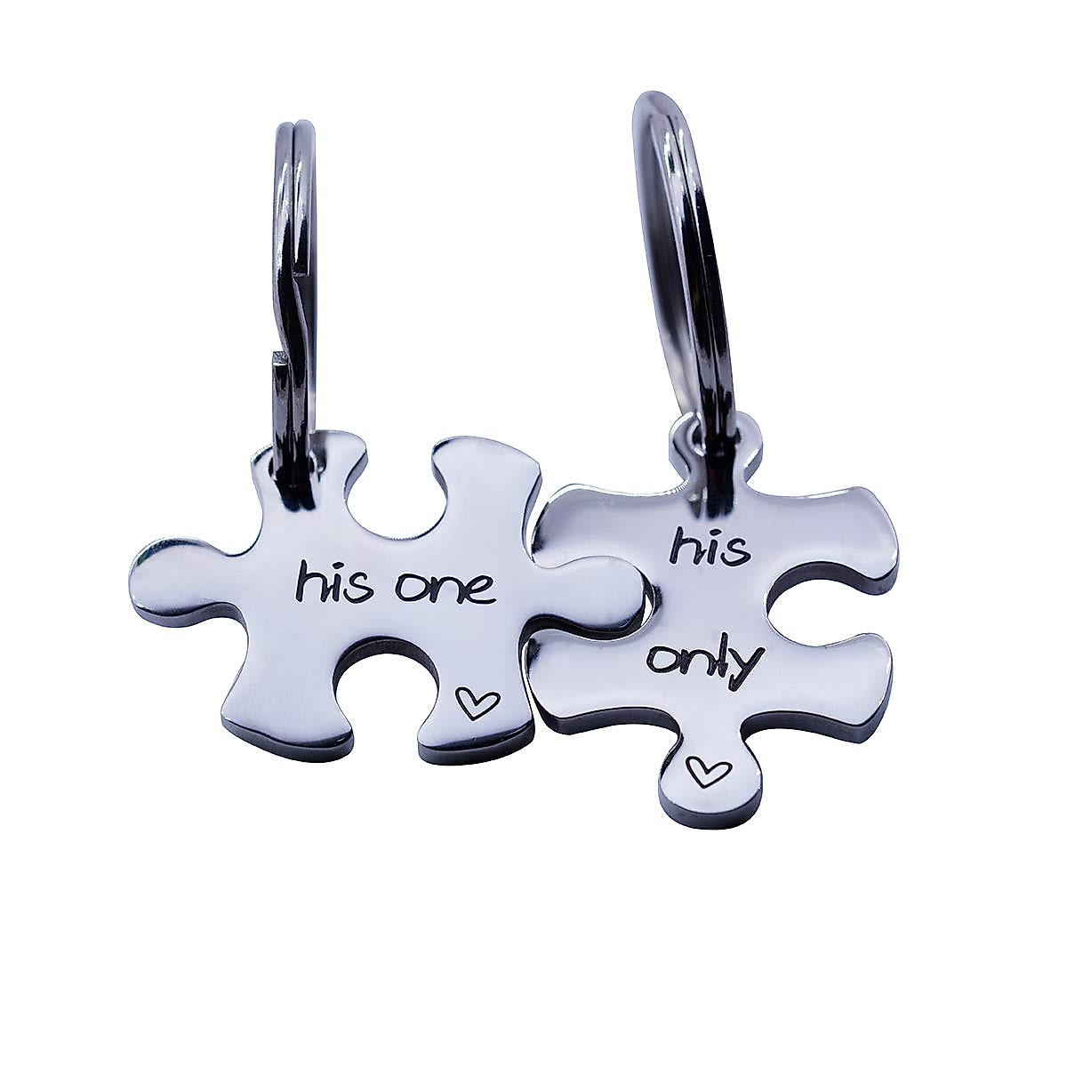 omodofo Puzzle Piece Keychains Set of 2 Gay Boyfriend Couples Jewelry LGBT Lesbian Girlfriend Valentines Day Wedding Gifts (His One & His Only (Keychain))