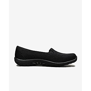 Skechers Women's Reggae Fest-Willows Loafer Flat, Black, 6 Wide