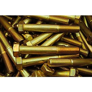 (20) Hex Head Bolts 9/16-12 x 4 Coarse Thread Grade 8 Yellow Zinc USA