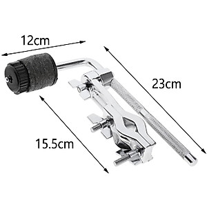 Jiayouy Drum Set Mounting Clamp Chrome Cymbal Boom Arm with Clamp Holder Bracket Percussion Instrument Accessories Silver