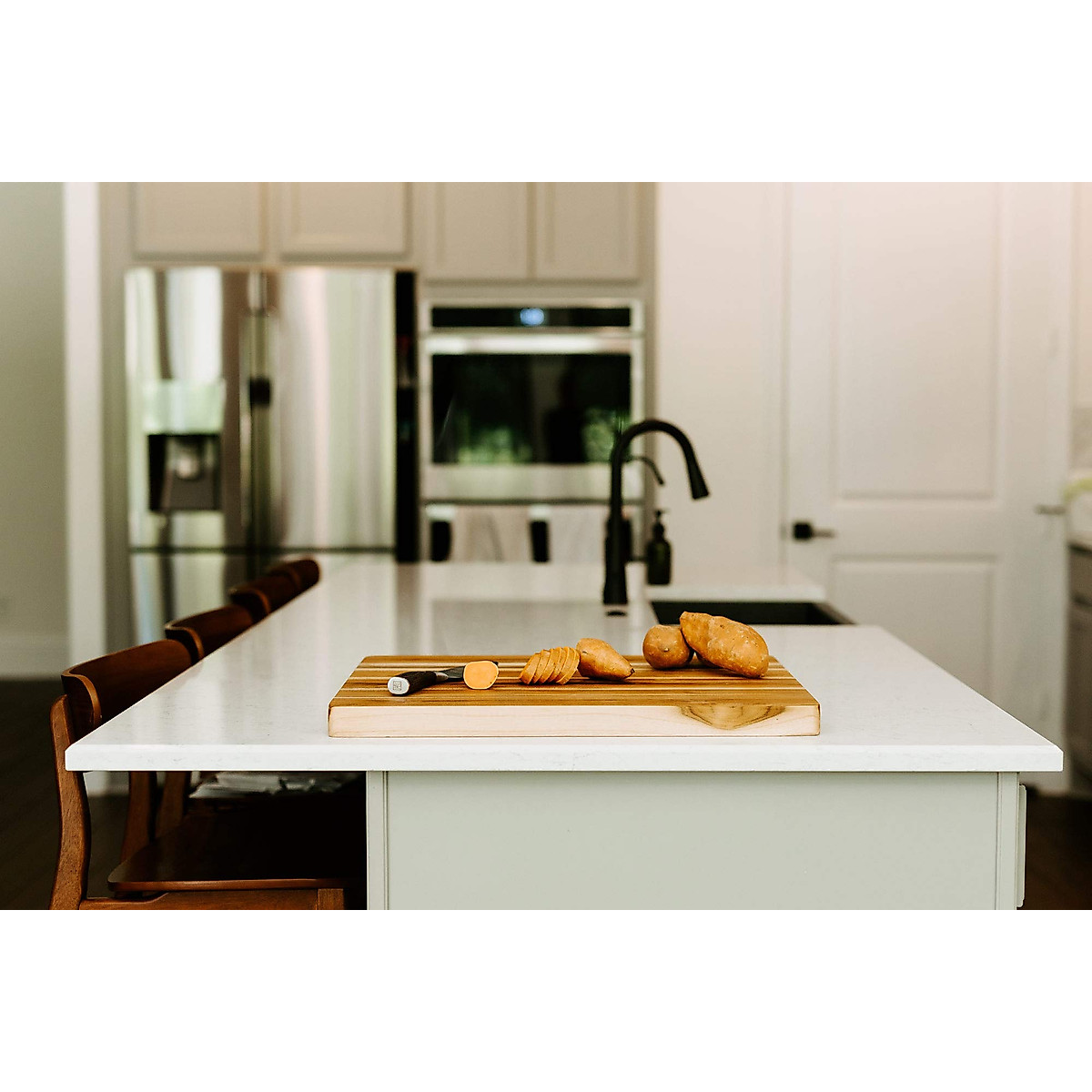 Terra Teak Extra Large Cutting Board 24 x 18 Inch - Thick Brazilian Teak Wood