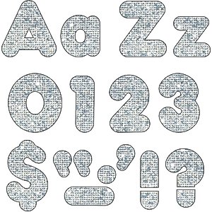 TREND ENTERPRISES Silver Sparkle 4" Casual Combo Ready Letters, 172 pieces, T-79943