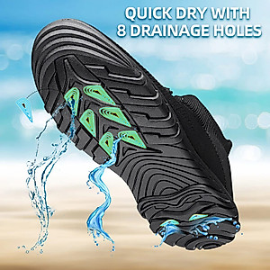 SILLENORTH Mens Womens Water Shoes Quick-Dry Sock Aqua Water Sneakers for Diving Swimming Surfing Yoga Beach Sea Sports Black Size 13 Men/16 Women
