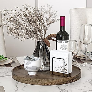 Napkin Holder for Table, Paper Napkins Holder Table Dispenser for Farmhouse Kitchen & Modern Decor Bamboo Table Dining Napkins Holders (Brown)