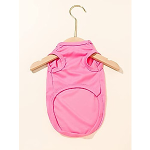 QWINEE Dog Shirt Vest Dog Tank Top Puppy Dog Cat Basic Tee Shirts Clothes for Small Medium Dogs Kitten Kitty Pink M