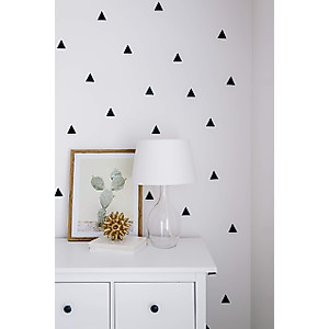 Modern Maxwell Wall Art Decals for Boys Girls Nursery, Bedroom, Living Room “Arizona” Black Triangle Room Sticker 80 Pieces