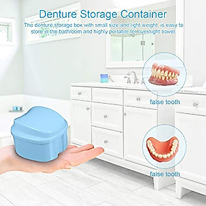 Healifty 12pcs Dental Home False Guard with Bath Denture Strainer Holder Guard, brace Travel Brush Basket Storage Mouthguard Container Rinsing Accessories Travel, Outdoor Denture, for Teeth