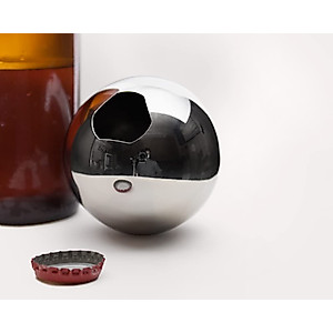 Convex Bottle Opener by Revision - Luxury Mirror Polished Stainless Steel - Unique Spherical Design - Durable & Decorative - Ideal for Home Bar, Gift for Beer Lovers